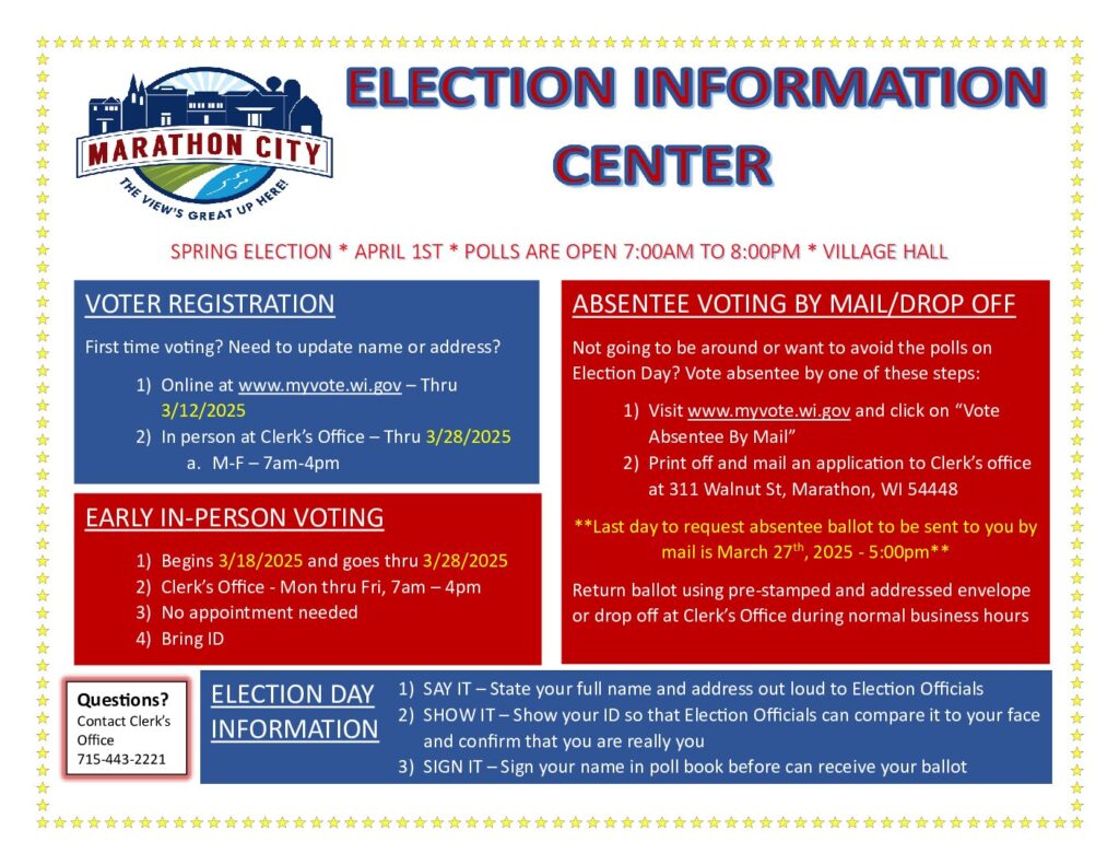 Spring Election - Village of Marathon City