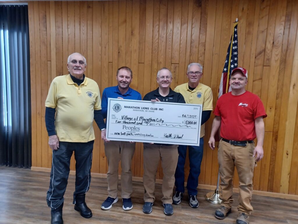 Marathon Lions Club Donation Match to Ballpark Complex - Village of ...